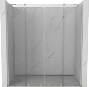 Mexen Velar L Duo, posuvné sprchové dveře do otvoru 180 cm, 8mm čiré sklo, broušená ocel, 871-180-003-02-97