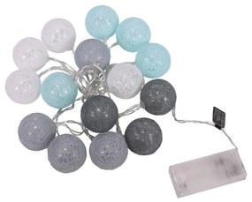 Home Deco Light Girlanda s 15 LED koulemi šedá a tyrkysová