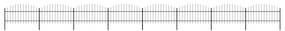 Zahradní plot s hroty ocel (1–1,25) x 13,6 m černý 277728