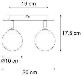Moderní bodové světlo černé s kouřovým sklem 2-světlo - Atény