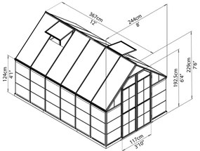 Polykarbonátový skleník Balance 8x12 silver