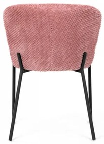 Židle jídelní růžová látka černé kovové nohy CT-W1077 PINK2