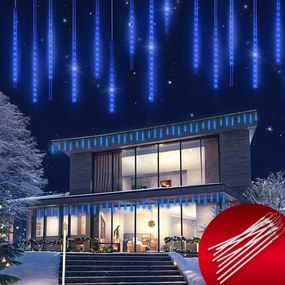Světelný řetěz Vánoce diamantový déšť modrá