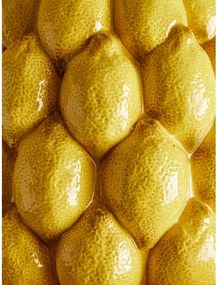 Žlutá ručně malovaná váza z kameniny (výška 22 cm) Limone – Bloomingville