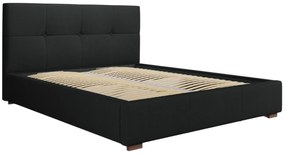 OnaDnes -20% Černá látková postel MICADONI SAGE 160 x 200 cm