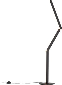 Designová stojací lampa černá vč. LED s 3-stupňovým stmíváním - Gate