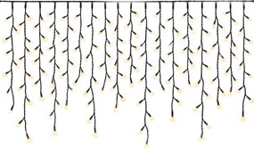 Easy Fix venkovní LED rampouchy světelné, 300 × 90 cm, teple bílá, 174 diod, černý kabel, IP67, prodlužovací