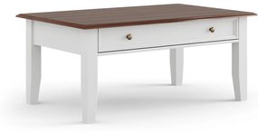 Konferenční stolek, borovice, barva bílá - ořech, kolekce Belluno Elegante