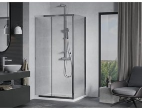 Mexen Apia sprchový kout s posuvnými dveřmi 130 x 80 cm, čiré sklo/chromový profil + sprchová vanička, 840-130-080-01-00-4010
