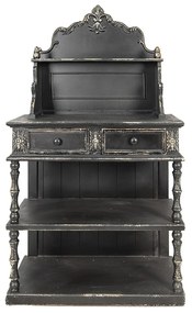 Černý antik dřevěný stůl se šuplíčky ke stěně Miloé - 81*41*142 cm