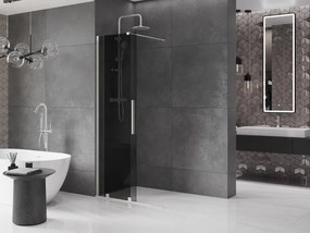 Mexen Velar, sprchová zástěna s posuvnými dveřmi Walk-in 120 x 200 cm, 8mm šedé sklo, broušená ocel, 871-120-000-43-97