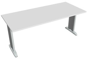 Stůl jednací rovný 180 cm - Hobis Flex FJ 1800 Dekor stolové desky: bílá, Barva nohou: Stříbrná