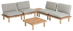 Set šedého zahradního nábytku s konstrukcí z akáciového dřeva Kave Home Viridis