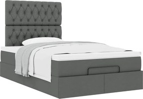 Osmanský rám postele s matrací tmavě šedá 120x200cm textil 3313231