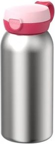 Růžová/ve stříbrné barvě kovová dětská termoska 500 ml Campus – Mepal