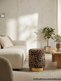 Sinsay - Taburet s kožešinou a lesklou základnou - béžová