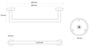 Sapho XR400GB X-Round Gold držák ručníků 30 x 6,5 cm, zlatá