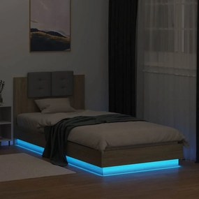Rám postele s čelem a LED osvětlením dub sonoma 90 x 200 cm 3210033