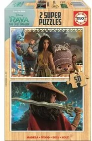 EDUCA Dřevěné puzzle Raya a drak / 2x50 dílků / od 4 let