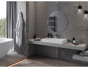 Mexen Loft, kulaté koupelnové zrcadlo 80 cm, barva rámu broušená ocel, 9850-080-080-000-10