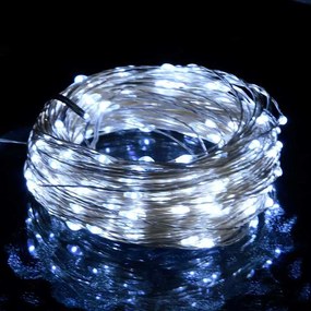 Světelný LED řetěz se 150 LED diodami studený bílý 15 m 330050