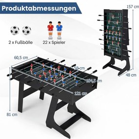 Costway Skládací stolní fotbal s 22 hracími figurkami a 2 míčky a 2 počítadlem