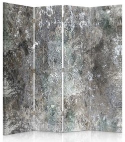 Ozdobný paraván, Betonová stěna - 145x170 cm, čtyřdílný, obustranný paraván 360°