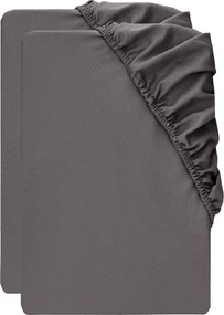 Livarno® Sada napínacích prostěradel z jemného flanelu, 90-100 x 200 cm, 2dílná, tmavě šedá