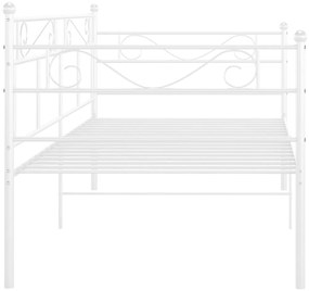 vidaXL Marketos Rám postele/pohovky bílý kovový 90 x 200 cm