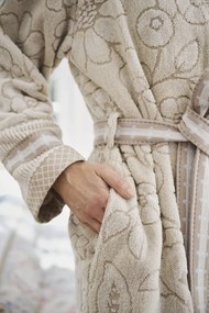 Pip Studio župan Jasmin Jacquard - pískový (Luxus a pohodlí ve stylovém županu s rafinovaným žakárovým květinovým vzorem)