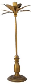 Kovový zlatý svícen s patinou a listy Montague – 30x70 cm