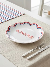 Sinsay - Keramický talíř s nápisem Bonjour - vícebarevná