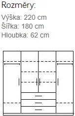 Šatní skříň KOMBI 6B