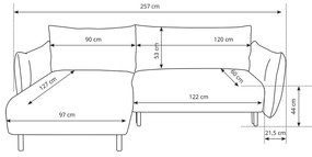 Sedací souprava ADAL | 171x257 | rozkládací + úložný prostor | VÝBĚR LÁTEK