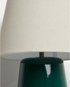 Zelená/slonovinová keramická stolní lampa (výška 45,5 cm) Odra – Kave Home