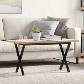 Konferenční stolek s X rámem 90x40x45,5cm borové dřevo a ocel 3282752