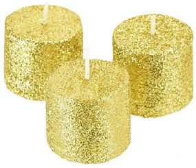 Svíčky se zlatým glitrem 3,8 cm - 3 ks