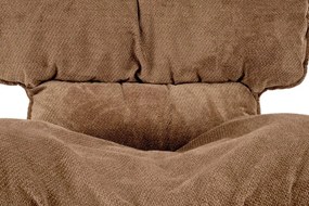 Otočné relaxační křeslo GREGOR — kov, látka, hnědá