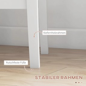 HOMCOM jídelní set 3 jídelních stolů se 2 židlemi kuchyňský set pro 2 osoby jídelní set stolová skupina borovice bílá | Aosom.de