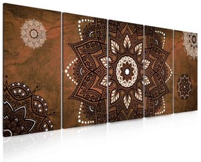 Malvis ® Obraz kouzelná mandala hnědá Velikost (šířka x výška): 150x60 cm