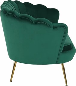 Lavice ve stylu Art-deco, smaragdová Velvet látka / gold chrom-zlatý, NOBLIN
