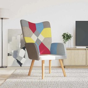 Relaxační křeslo patchwork textil 328183