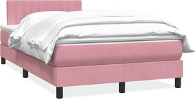 Box spring postel s matrací růžová 120x220 cm samet 3316448