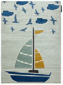 Hans Home | Dětský kusový koberec Petit Sail boat green - 160x220