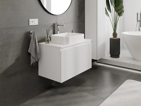 Mexen Rivel, koupelnová skříňka 80 cm, 1 zásuvka, drážkovaná, bílá matná, 91A20-08047-1-BF01