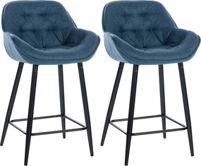 Sada 2 barových židlí Gibson látka – modrá