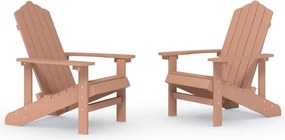 Zahradní křesla Adirondack 2 ks HDPE hnědá 3095694