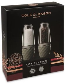 Cole&Mason Dárková sada mlýnků na sůl a pepř City Concrete Gun Metal