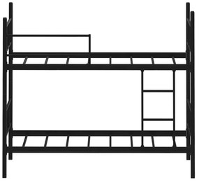 Kovová patrová postel MAVEN 90x200 cm černá nosnost 2x100 kg