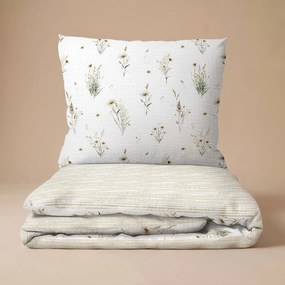 Krepové perkálové prodloužené povlečení Polní kvítí Velikost: 140 x 220 + 70 x 90